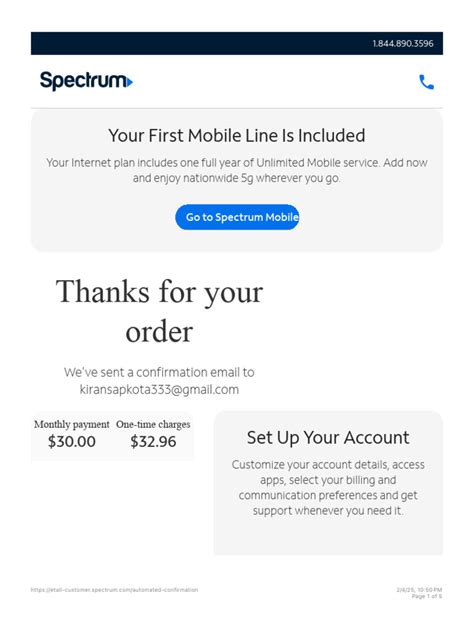 Spectrum® Automated Confirmation Pdf Internet Telecommunications