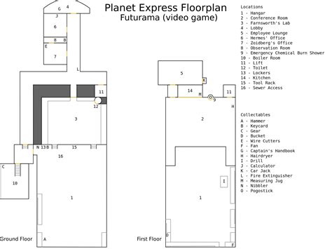File Planet Express Floorplan Game Svg The Infosphere The Futurama Wiki