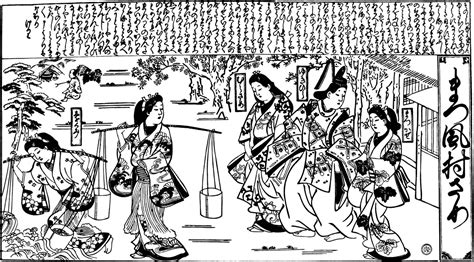 Matsukaze And Murasame By Hishikawa Moronobu Fine Art Print
