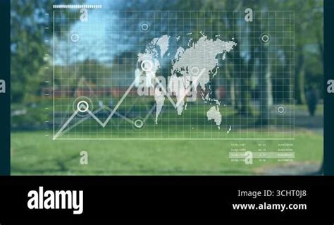 Holographic Map And Grid Fading In White Line Graph Drawing Nodes