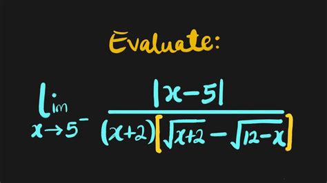 Limit Of Absolute Value Rational Function Youtube