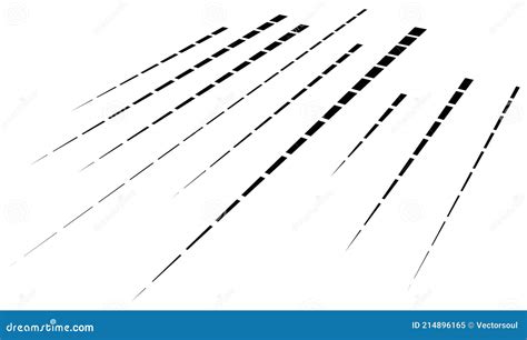 Dashed Dynamic Lines Stripes 3d Lines In Perspective Vanishing With Gaps Stock Vector