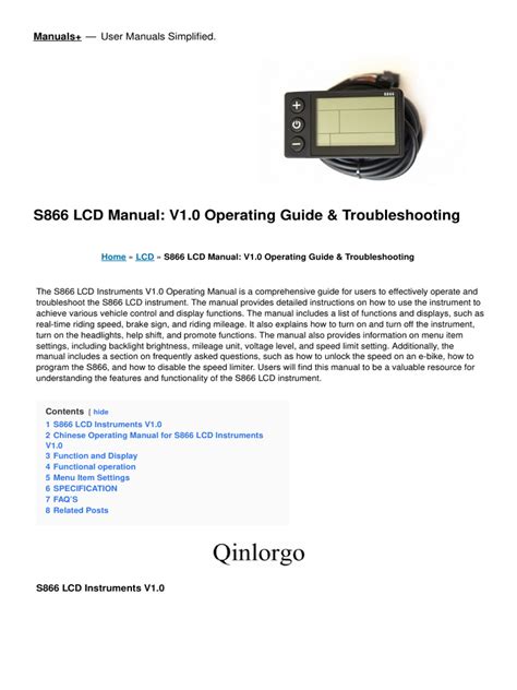s866 lcd instruments v1 0 operating manual pdf liquid crystal