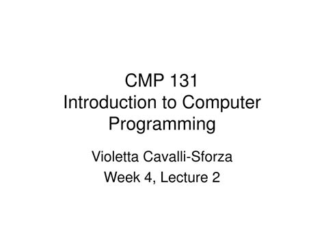 Ppt Cmp 131 Introduction To Computer Programming Powerpoint