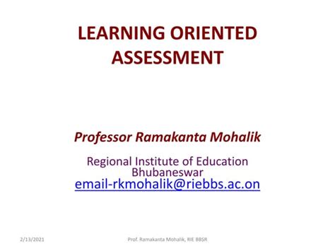 Learning Oriented Assessment Ppt