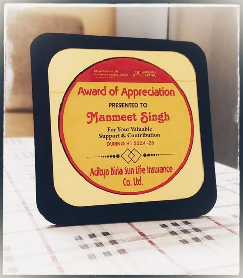 Manmeet Singh On Linkedin Absli Gratitude Oneabc Riskalertsingh Recognition