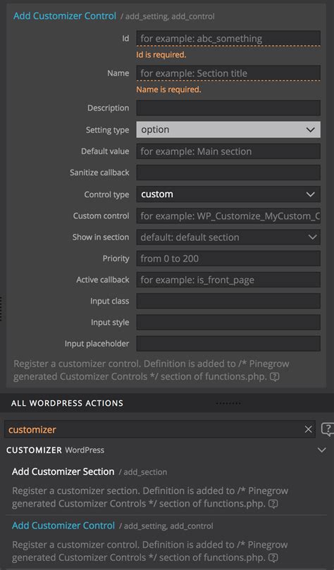 Wp Customizer Radio Buttons Wordpress Pinegrow Community Forum