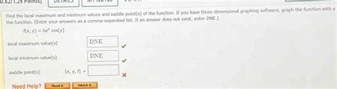 solved 0 82 1 25 points details find the local maximum and minimum