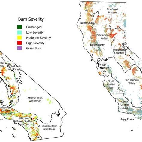 the spatial distribution of burn severity in 13 ecoregions and fire