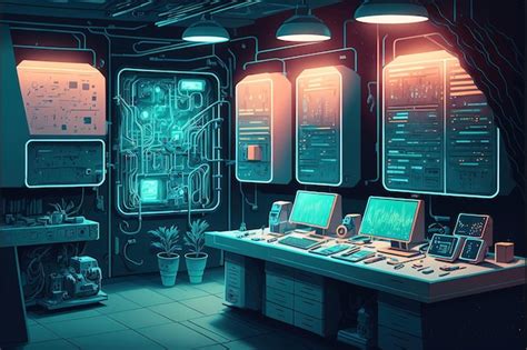 Premium Photo Laboratory With Multiple Screens And High Tech Devices