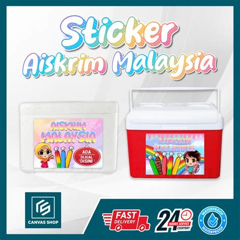 A4 A3 Ice Box Sticker Aiskrim Malaysia Waterproof Shopee Malaysia