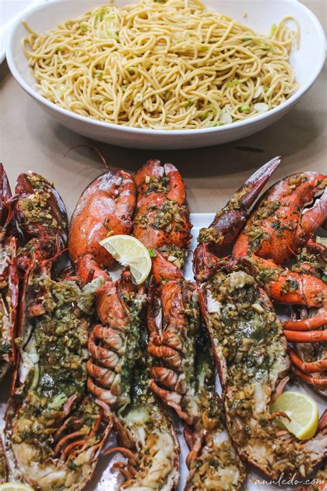 Roasted Lobster with Cajun Butter Sauce + Garlic Noodles Recipe // Easy Meal for Entertaining ...
