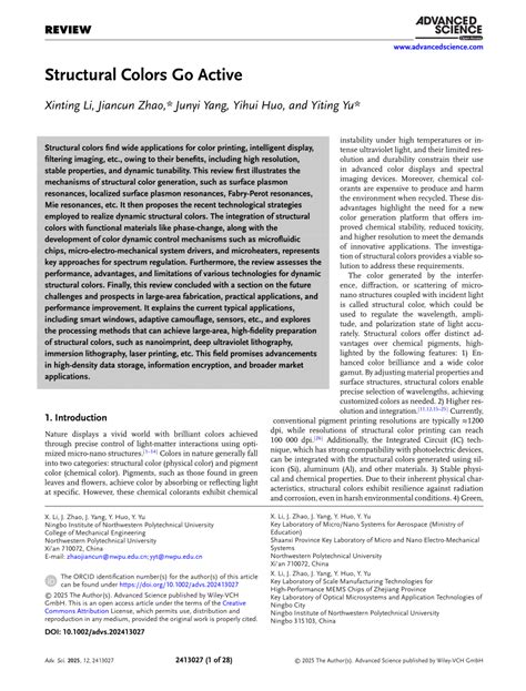 Pdf Structural Colors Go Active