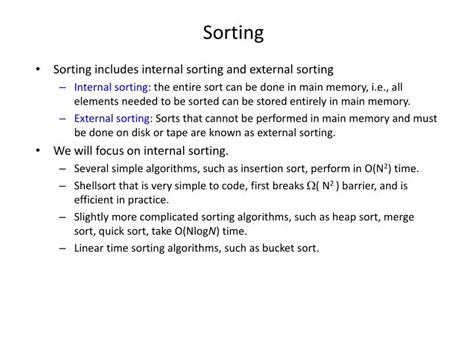 PPT Sorting PowerPoint Presentation Free Download ID