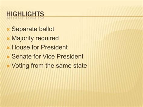 The Twelfth Amendment To The United States Constitution Ppt