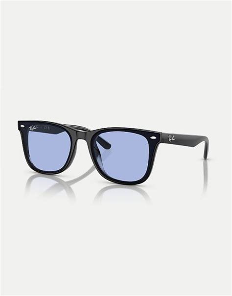 Ray Ban Rb4420 Square Sunglasses With Blue Lens In Black Asos