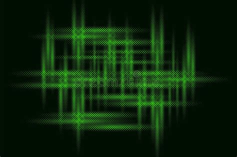 Digital Abstract Pattern Of Green Dots Forming Dynamic Waveform Visualization On Black