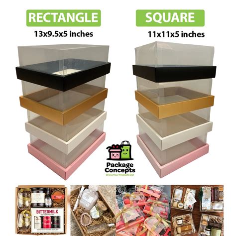 Square And Rectangle Hamper T Box Set Acetate Lid Charcuterie