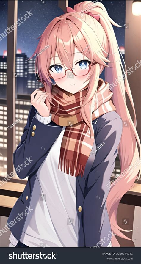 Amazing Beautiful Illustration Anime Girl Cute Stock Illustration