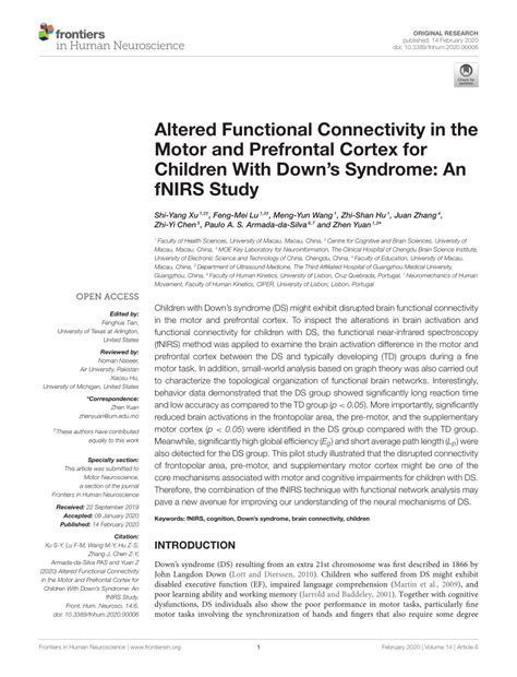 Pdf Altered Functional Connectivity In The Motor And Prefrontal