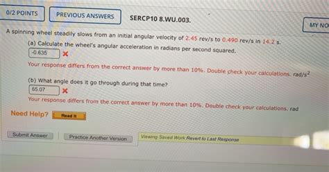 Solved 0 2 Points Previous Answers Sercp10 8 Wu 003 My No