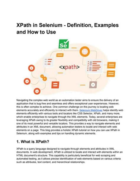 Xpath In Selenium Definition Examples And How To Usepdf