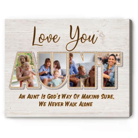 Personalized Aunt Christmas Ts Aunt Custom Photo Canvas Birthday