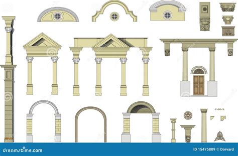 Classical Arches And Columns Stock Vector Illustration Of Medallion