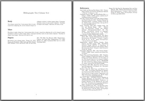 Bibtex Pandoc Pdf Method For Two Column Layout In Bibliography List Section Tex Latex
