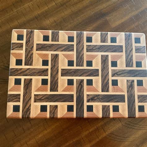 Scaffold Pattern End Grain Cutting Board Walnut Cherry Maple Etsy