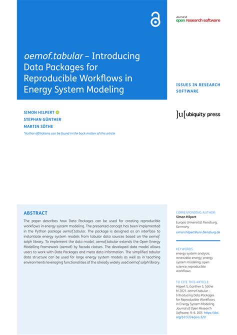 pdf oemof tabular introducing data packages for reproducible