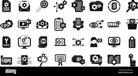 Technical Overview Icons Set Simple Vector Phone Specification Camera Memory Stock Vector
