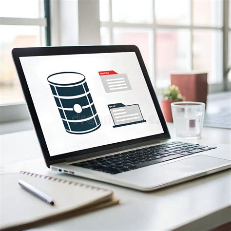 Web Layout With Database Isolated On White Background Stock