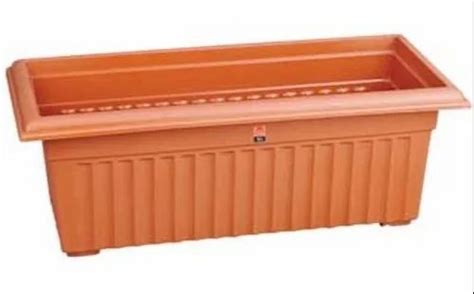 Brown Floral Bed Large Rectangular Plastic Planter Pots At ₹ 260piece