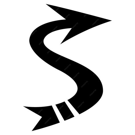 Premium Vector Black Arrow Shaped Letter S Icon