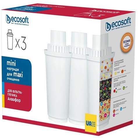Набір картриджів Ecosoft для фільтрів глечиків Аквафор 3 шт Crvk3aqreco фото відгуки