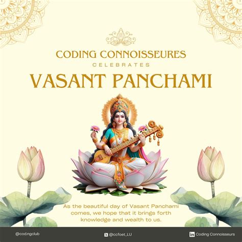 Coding Connoisseurs On Linkedin Vasantpanchami Saraswatipuja