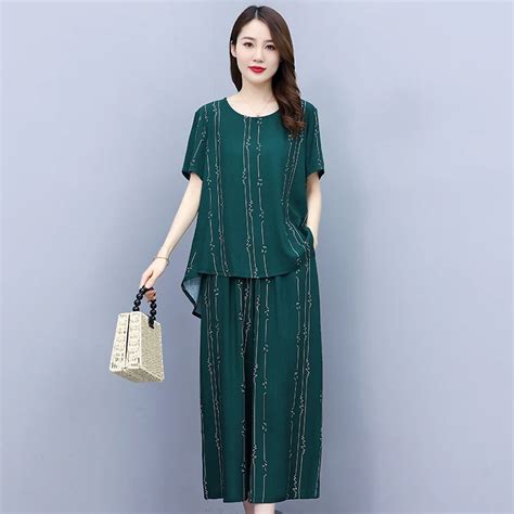 여성용 여름 코튼 린넨 정장 넓은 다리 바지 짧은 소매 블라우스 빈티지 느슨한 피스 세트 AliExpress