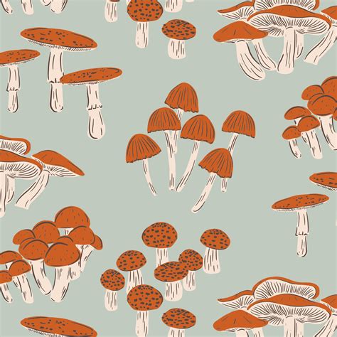 Mushroom Study Peel And Stick Removable Wallpaper Love Vs Design