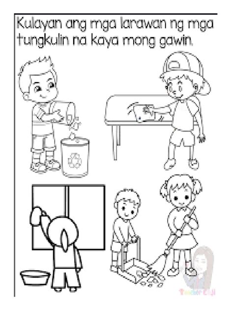 Gawain Ng Miyembro Ng Pamilya Worksheets Pdf