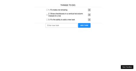 frontend exercise codesandbox