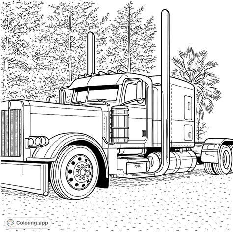 Classic Semi Truck Rig Coloring App