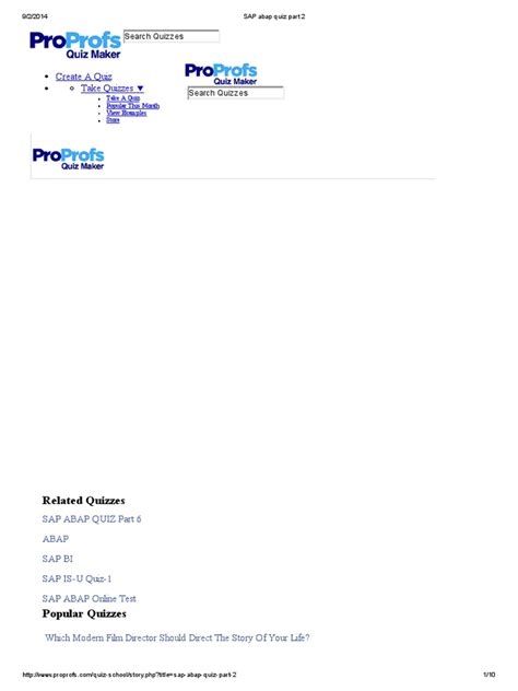 Sap Abap Quiz Part 2 Pdf C Programming Language Subroutine