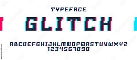 Glitch Noisy Geometric Vector Font In Analog Style Futuristic Cyberpunk Typeface With Digital
