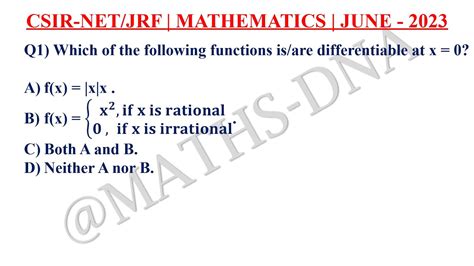 csir net jrf june 2023 real analysis differentiable function