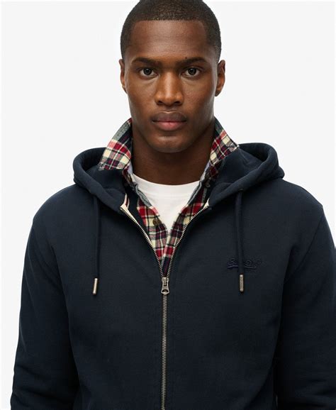 Essential Logo Zip Hoodie Finster Marineblau Für Herren Superdry De