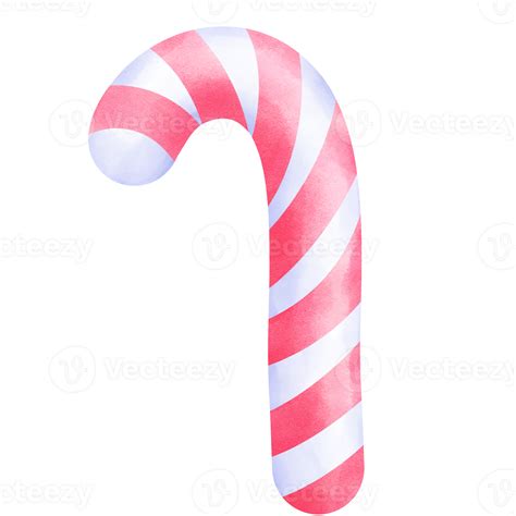 Watercolor Pink And White Candy Cane Clipart Hand Drawn Watercolor Candy Cane Illustration