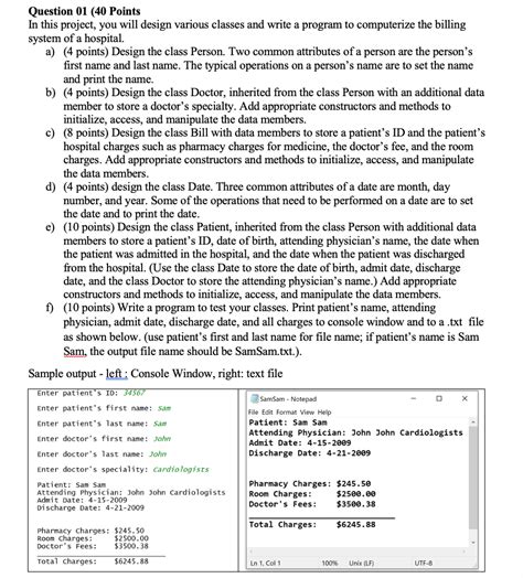 Solved Question 01 40 Points In This Project You Will