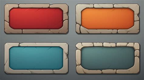A Set Of Cartoon Empty Frames With A Red Border And A Blue Border