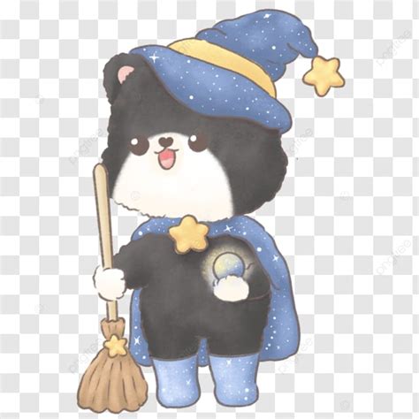 마녀 빗자루를 들고 있는 흑백 고양이 고양이 마녀 마녀 빗자루 Png 일러스트 및 Psd 이미지 무료 다운로드 Pngtree